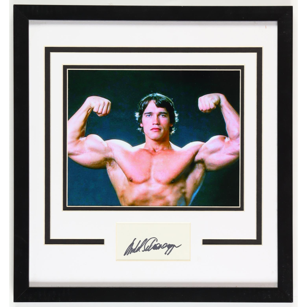 Arnold Schwarzenegger Signed Custom Framed Cut Display (JSA) | Pristine ...