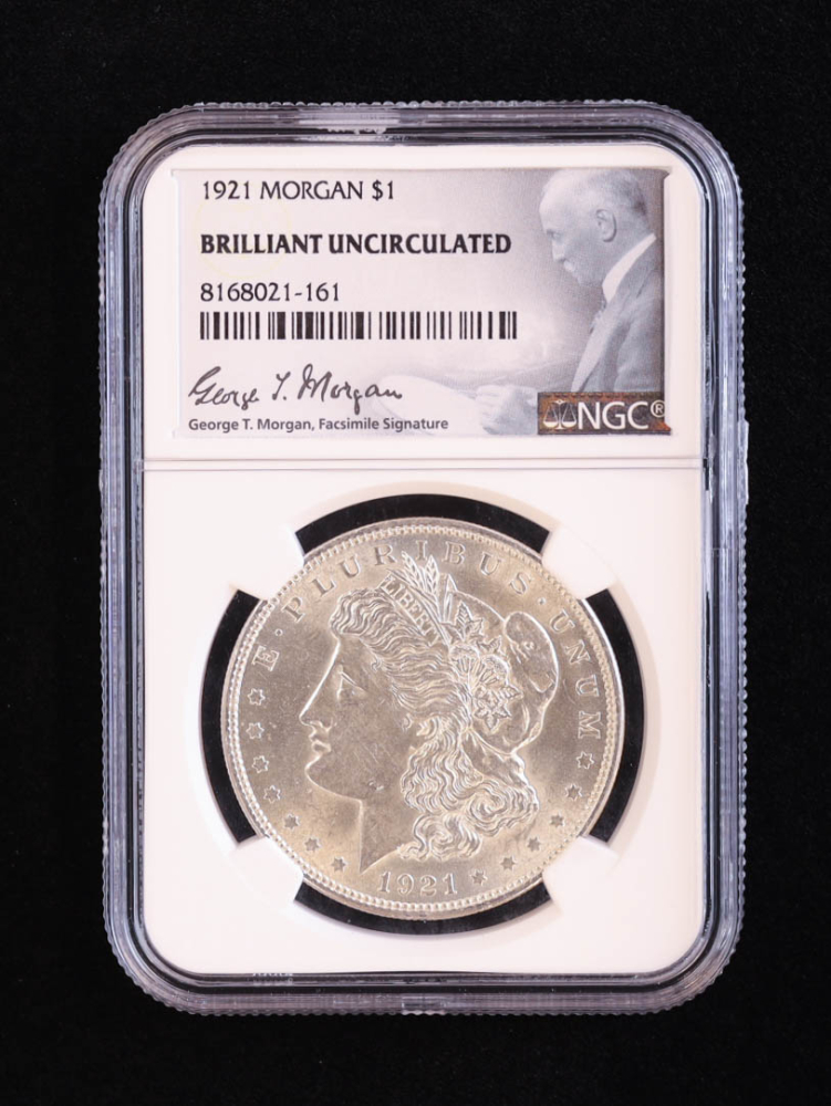 1921 Morgan Silver Dollar - George T. Morgan Facsimile Signature (NGC Brilliant Uncirculated ...