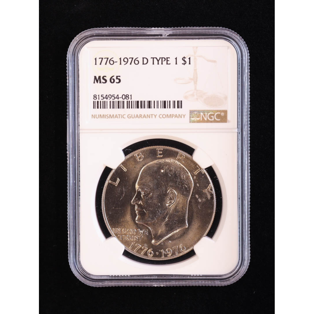 1776-1976-D Eisenhower Bicentennial Silver Dollar, Type 1 (NGC MS65) | Pristine Auction
