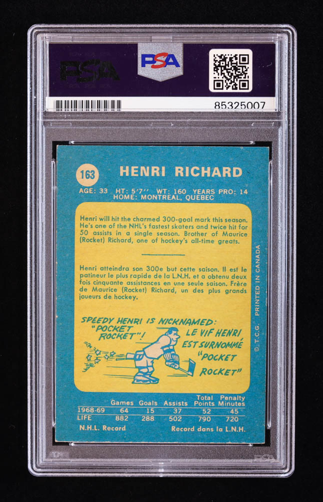Henri Richard Signed 1969-70 O-Pee-Chee #163 (PSA) | Pristine Auction