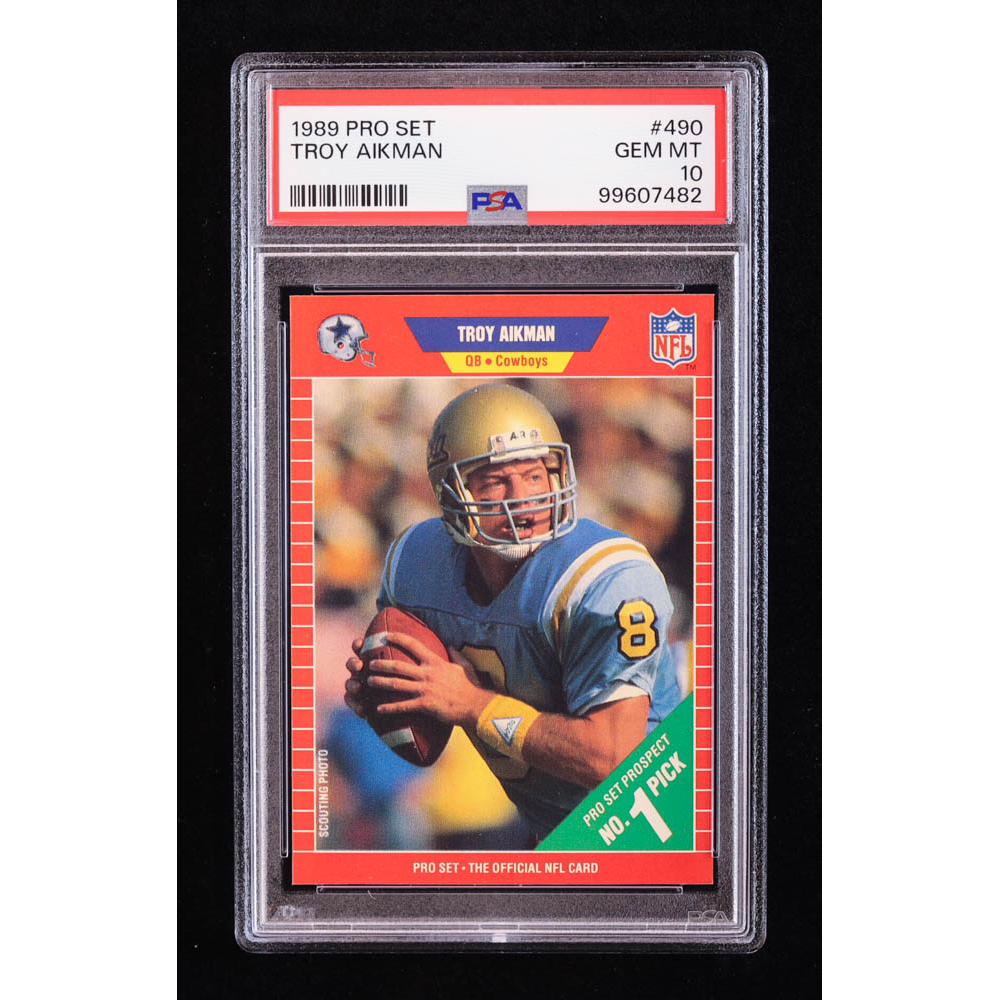 Troy Aikman 1989 Pro Set #490 RC (PSA 10) | Pristine Auction