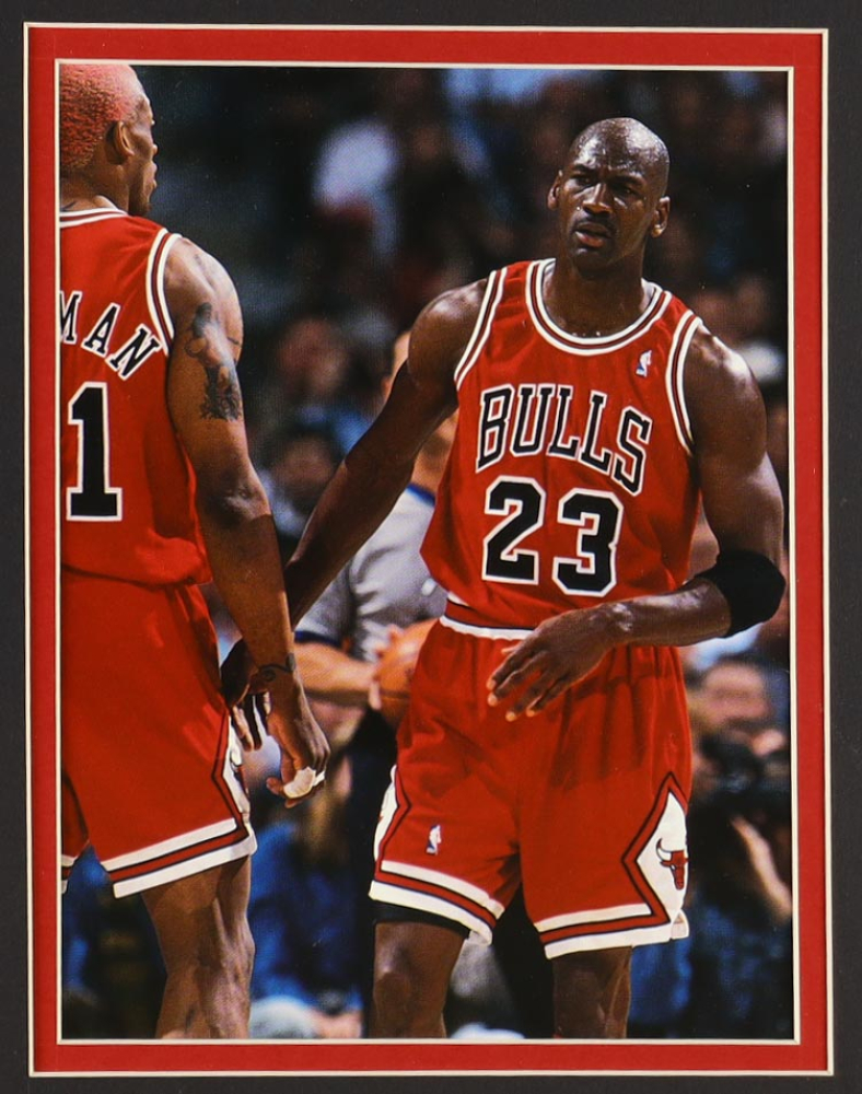 Michael Jordan Custom Framed Jersey Display With (2) Photos & (2) Cloth ...