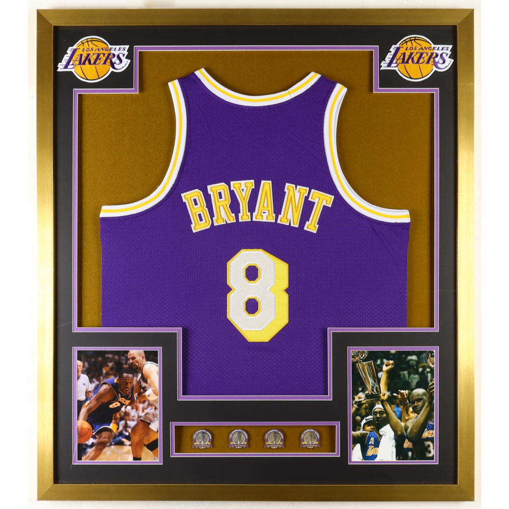 Kobe Bryant Custom Framed Jersey Display With (2) Photos & (2) Cloth ...