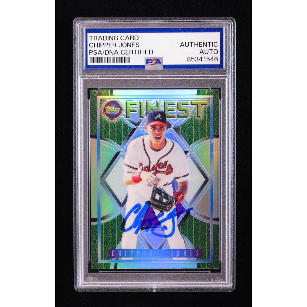 Chipper Jones Signed 2022 Finest Flashbacks Refractors #206 SP (PSA ...