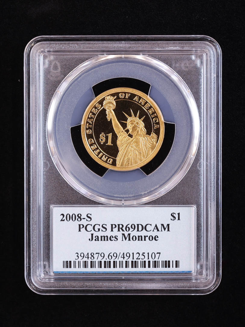 2008-S U.S. Presidential Proof $1 Coin - James Monroe 5th President ...