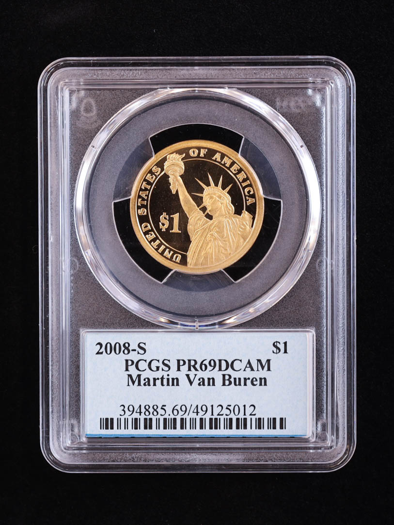 2008-S U.S. Presidential Proof $1 Coin - Martin Van Buren 8th President ...