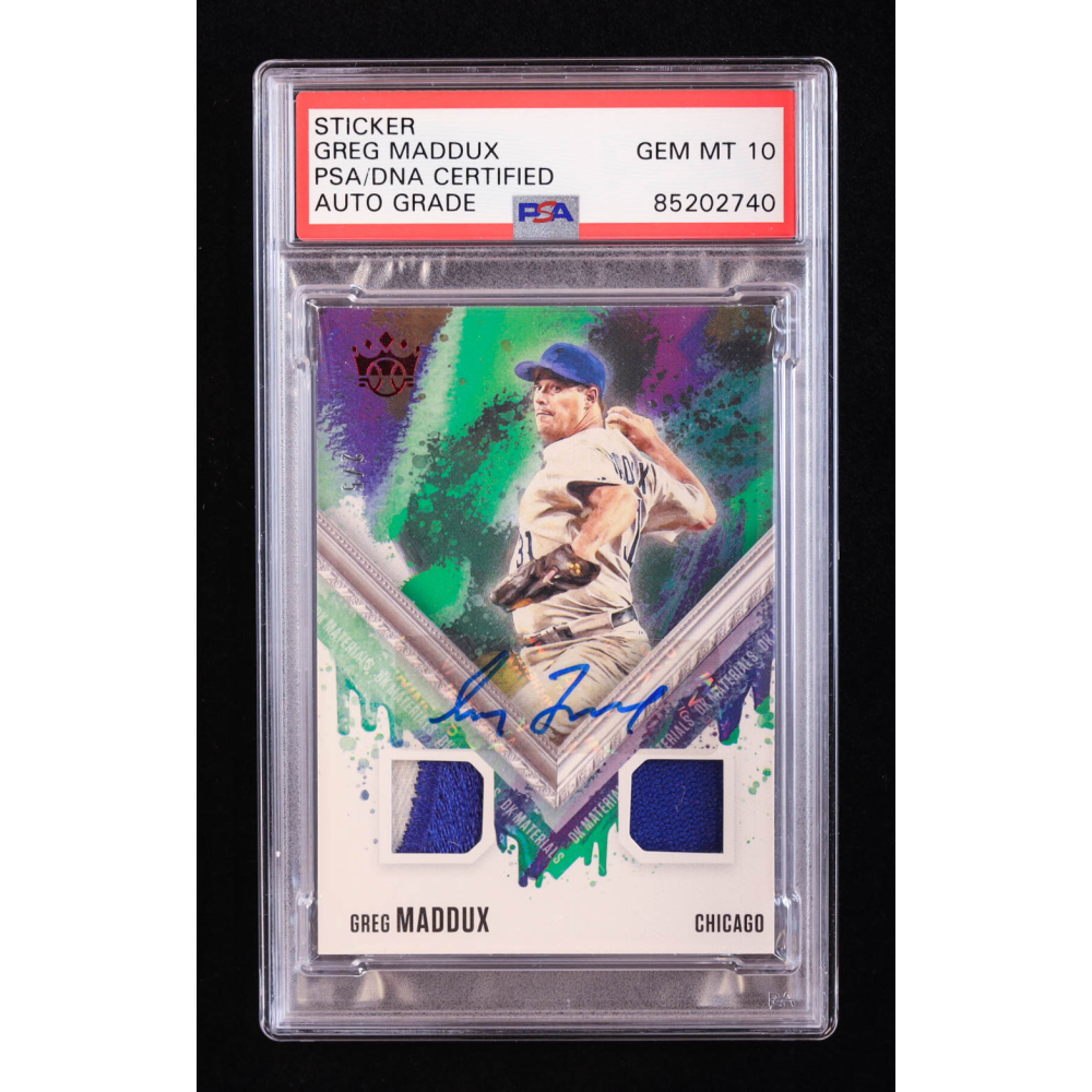 Greg Maddux Signed Sticker on 2021 Diamond Kings DK Materials Red #80 ...
