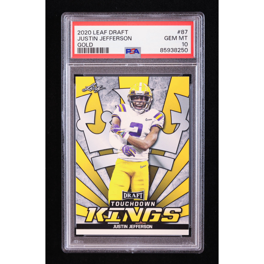 Justin Jefferson 2020 Leaf Draft Gold #87 TK RC (PSA 10) | Pristine Auction
