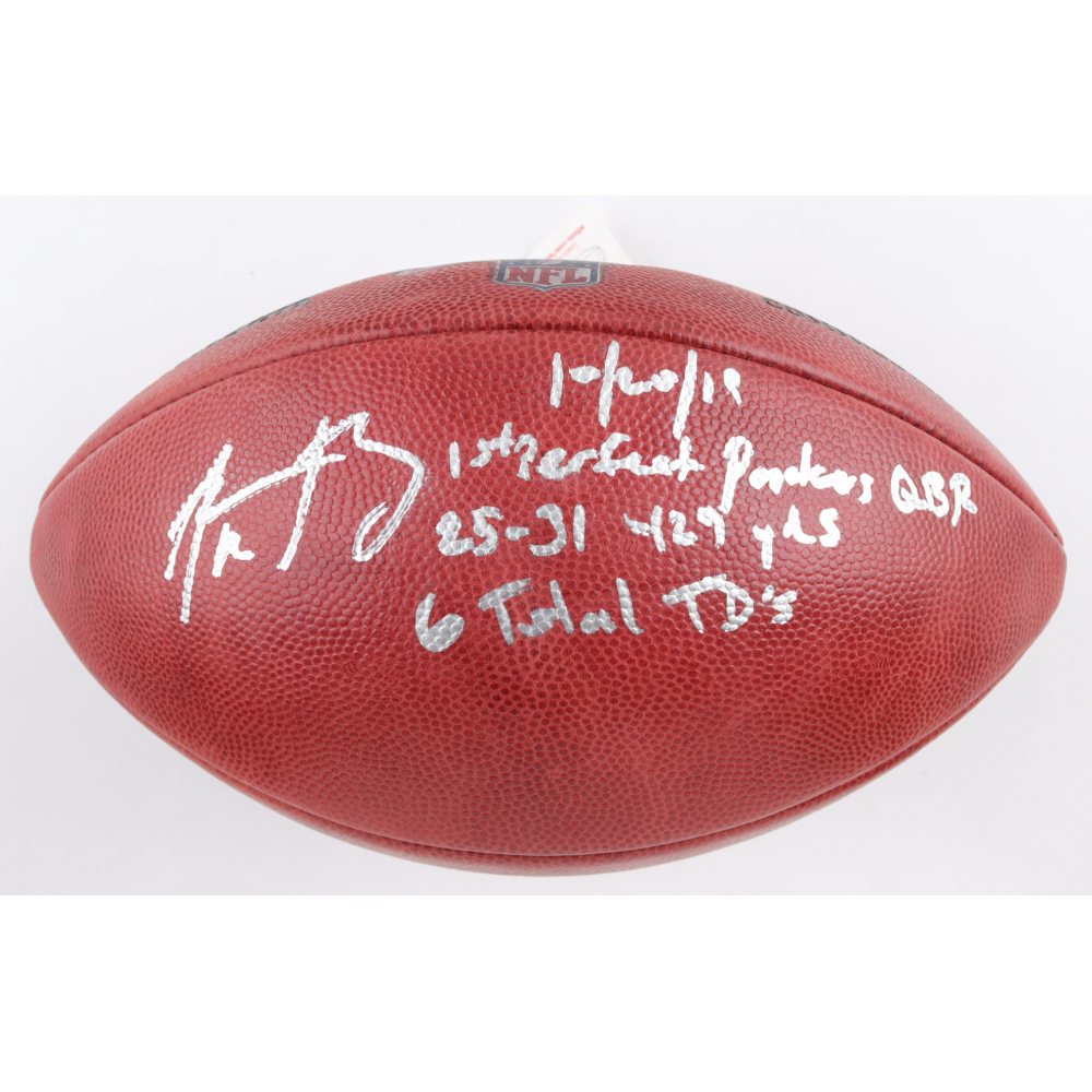 Aaron Rodgers Signed LE "The Duke" NFL 100 Logo Official NFL Football ...