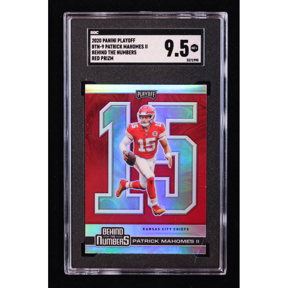 Patrick Mahomes II 2020 Playoff Behind the Numbers Red #9 (SGC 9.5 ...