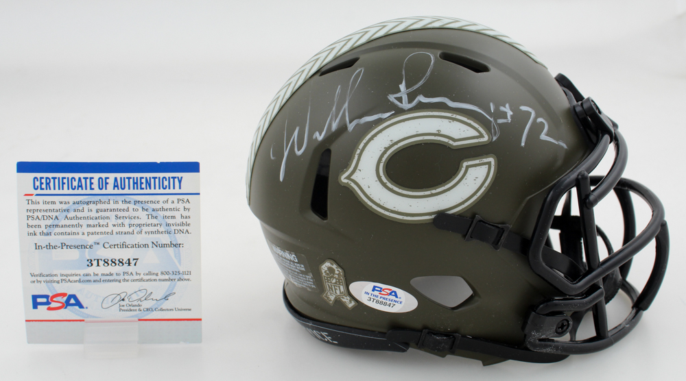William Perry Signed Bears Salute To Service Speed Mini Helmet (PSA ...