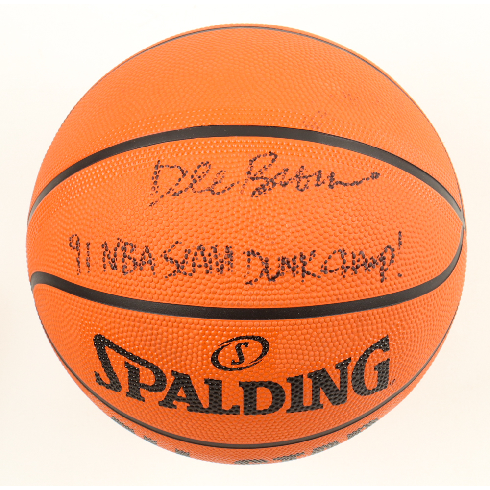 Dee Brown Signed Basketball Inscribed "91 NBA Slam Dunk Champ ...