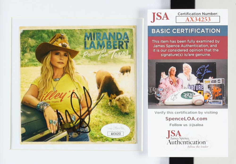 Miranda Lambert Signed "Postcards from Texas" Custom Framed CD Insert ...