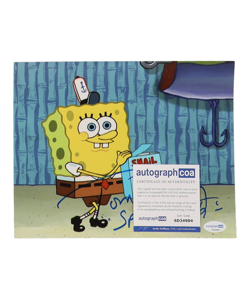 Tom Kenny Signed "Spongebob Squarepants" 8x10 Photo Inscribed ...