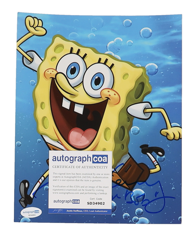 Tom Kenny Signed "Spongebob Squarepants" 8x10 Photo Inscribed ...