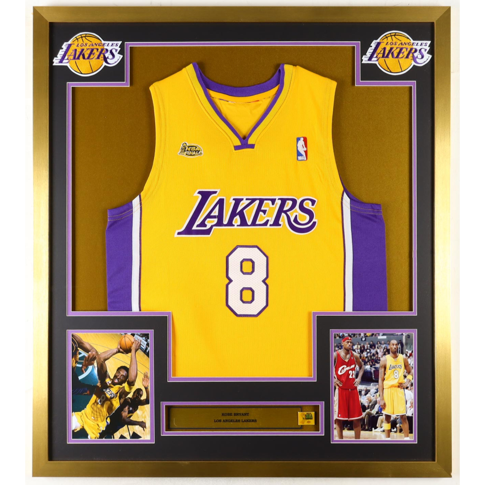 Kobe Bryant Custom Framed Jersey Display With 2010 NBA Champions Pin ...