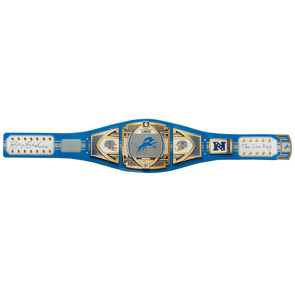 Barry Sanders Signed Lions WWE "Legacy" Championship Belt Inscribed ...