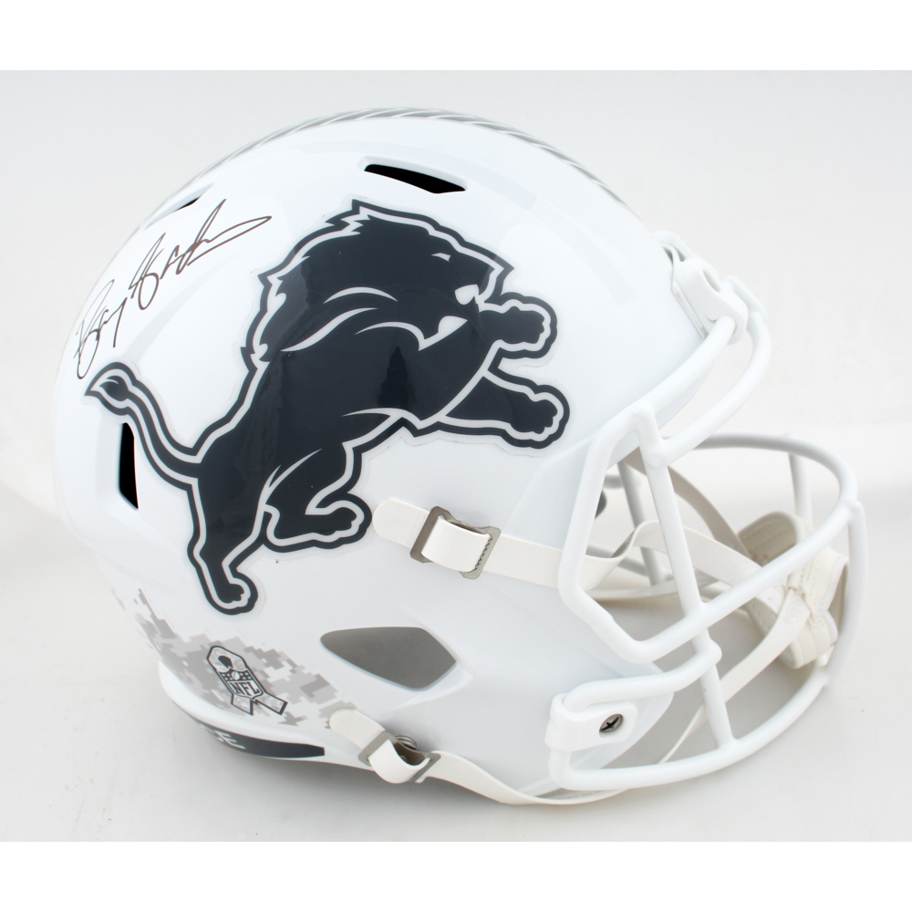 Barry Sanders Signed Lions Salute to Service Alternate Speed Mini ...