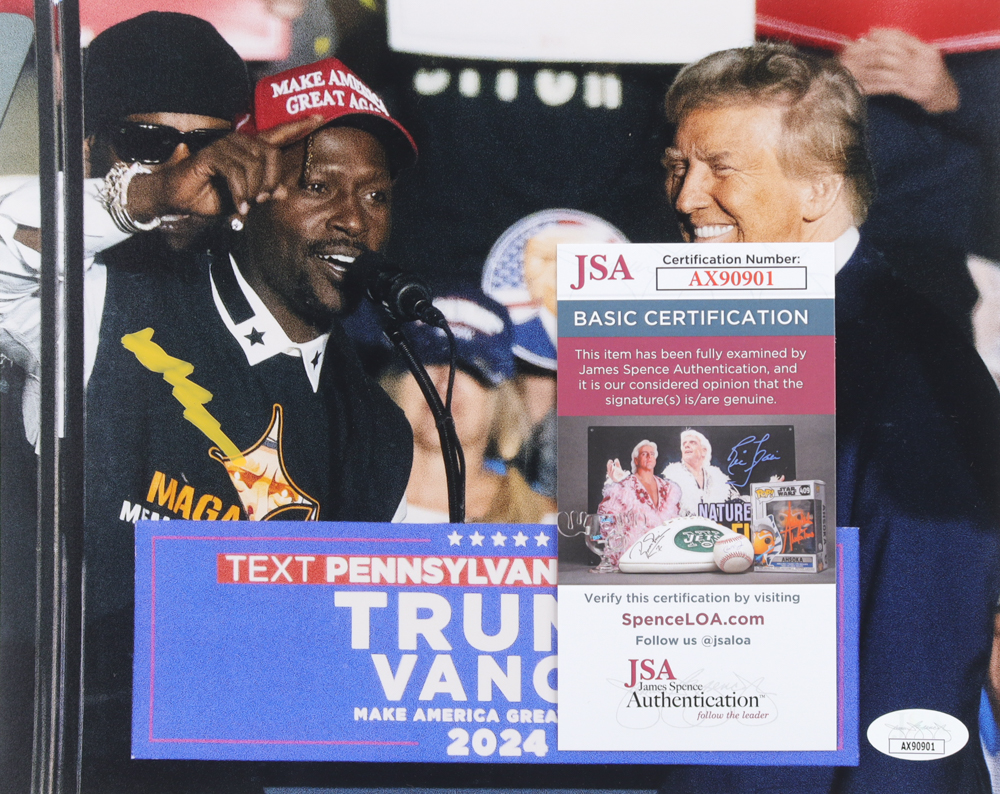 Antonio Brown Signed 8x10 Photo with Donald Trump (JSA) | Pristine Auction