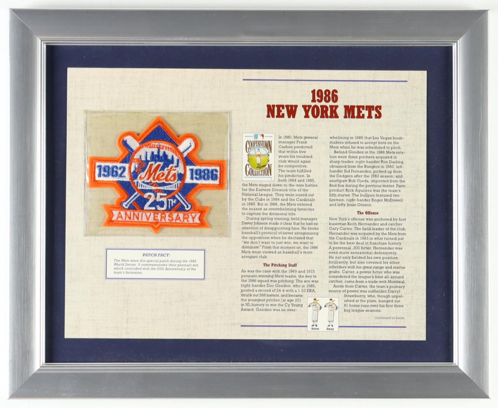 1986 Mets Uniform Patch Custom Framed Display | Pristine Auction