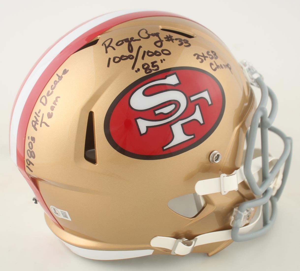 Roger Craig Signed 49ers Full-Size Speed Helmet Inscribed "3x SB Champ ...