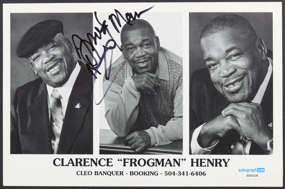 Clarence "Frogman" Henry Signed 5.5x8.5 Photo (AutographCOA) | Pristine ...