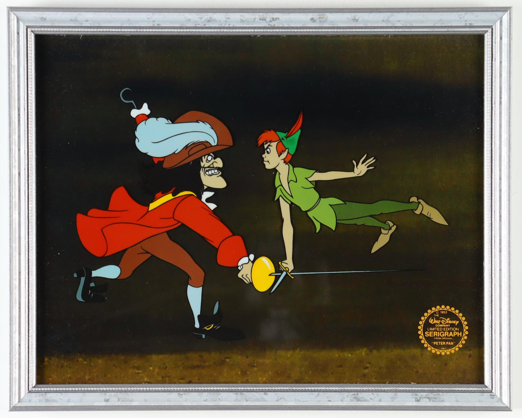 Walt Disney's "Peter Pan" LE Custom Framed 2 Piece Animation Serigraph ...