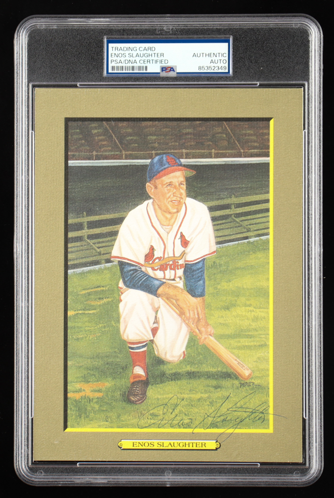 Enos Slaughter Signed LE 1990 Perez-Steele Great Moments #29 Card (PSA ...