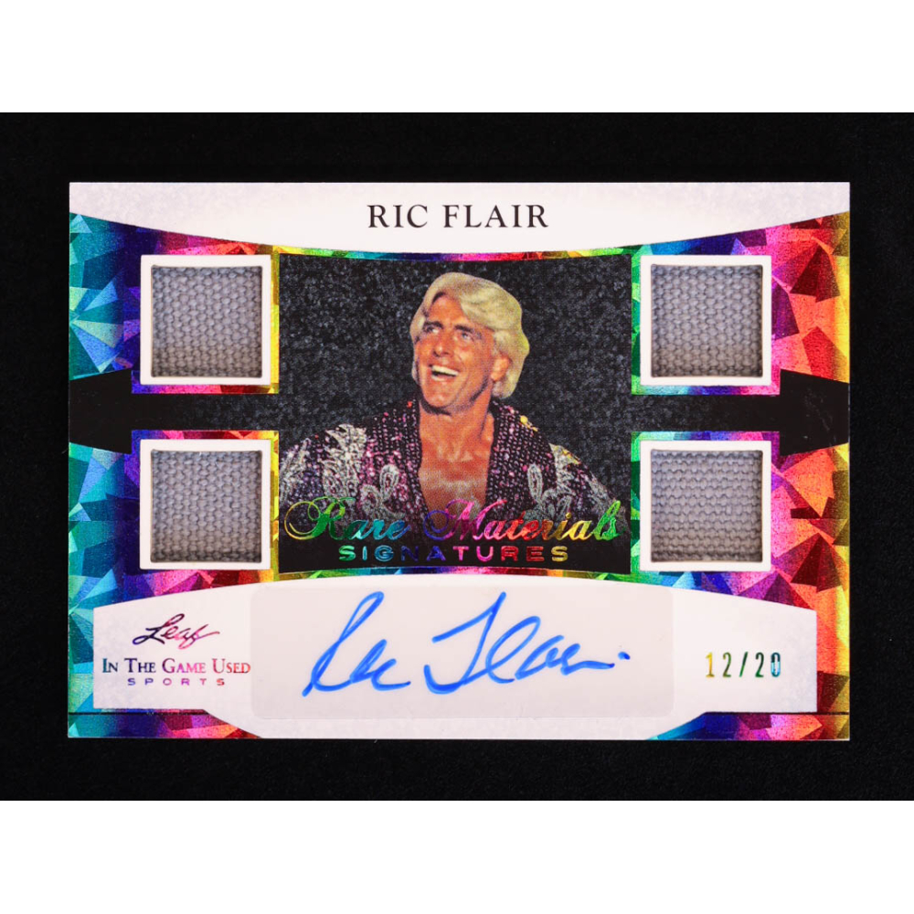Ric Flair 2024 Leaf ITG Rare Materials Signatures Crystal Rainbow # ...