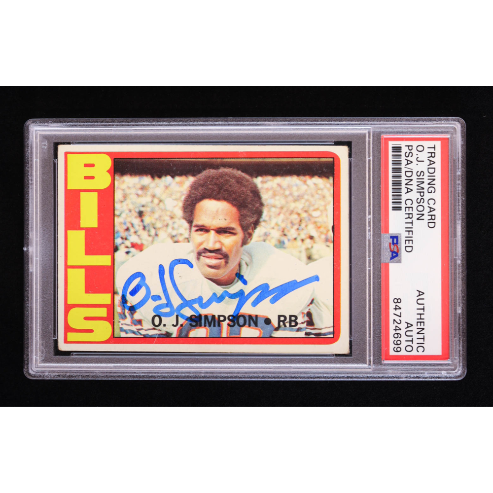 O.J. Simpson Signed 1972 Topps #160 (PSA) | Pristine Auction