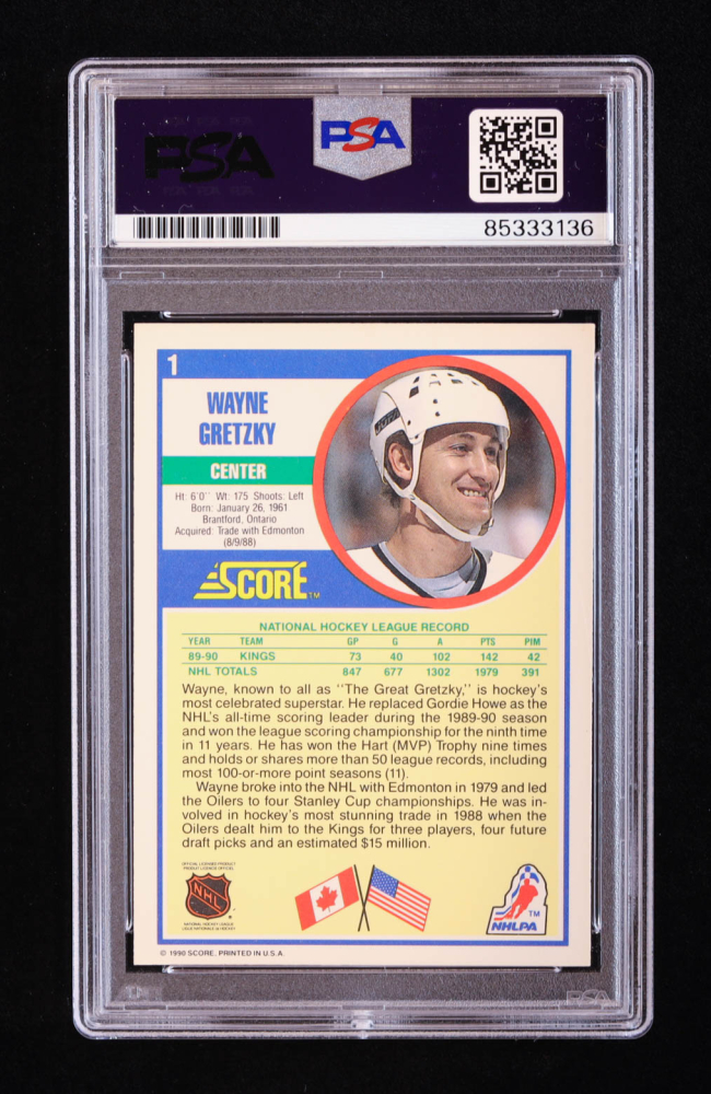 Wayne Gretzky Signed 1990-91 Score Canadian #1 (PSA) | Pristine Auction