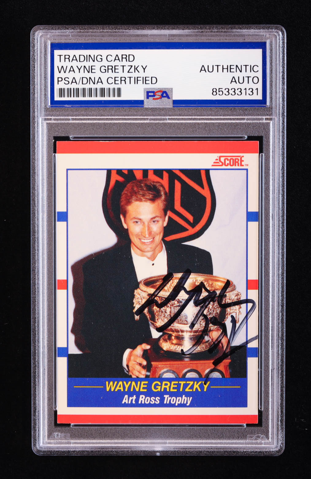 Wayne Gretzky Signed 1990-91 Score Canadian #361 Ross (PSA) | Pristine ...