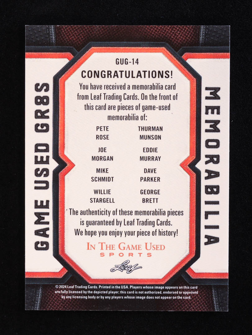 Pete Rose / Joe Morgan / Mike Schmidt / Willie Stargell / Thurman ...