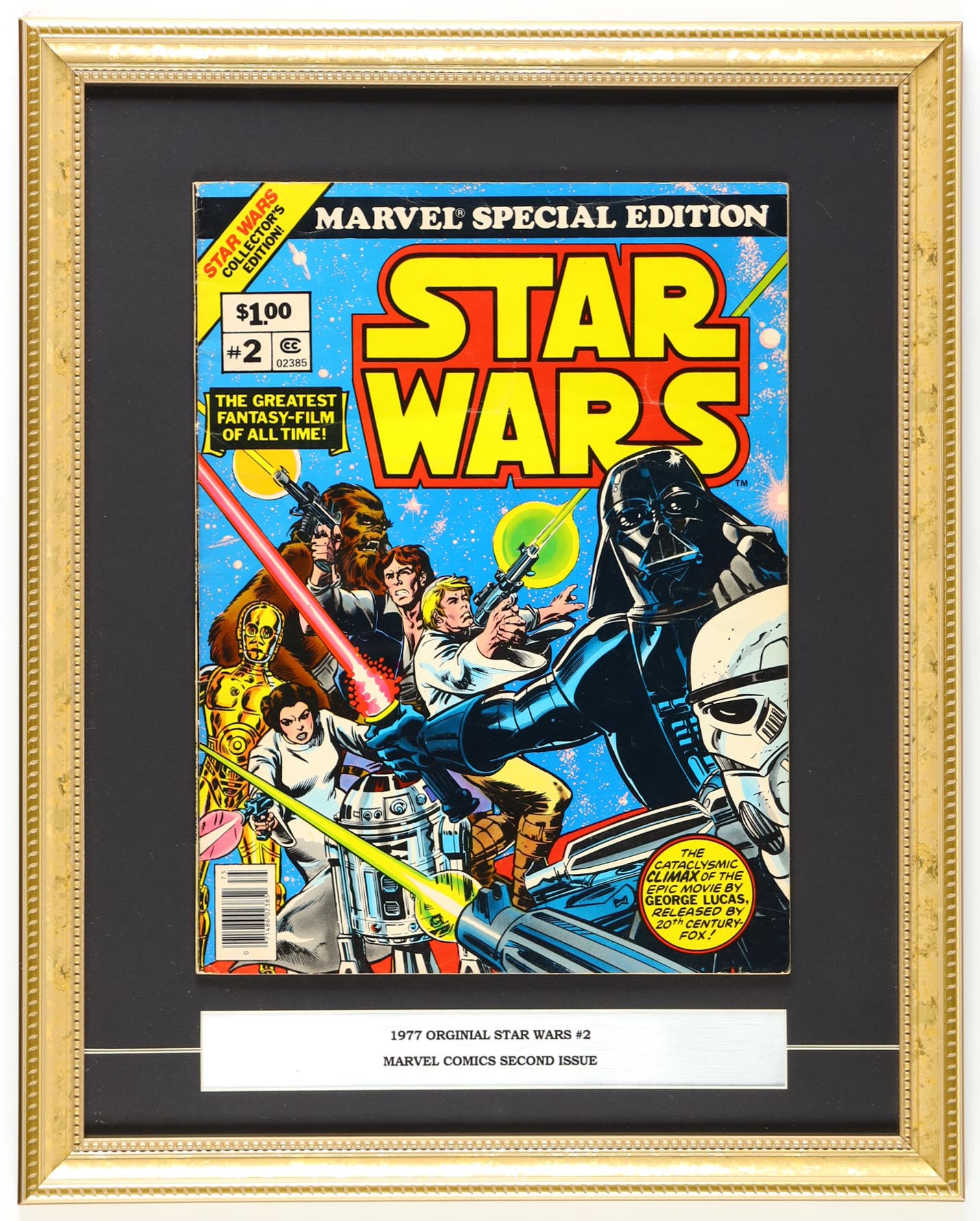 Marvel Comics "STAR WARS" Second Issue Custom Framed Comic Book Display ...
