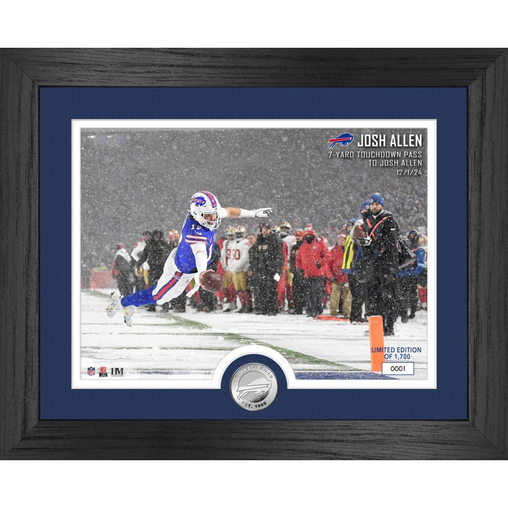 Josh Allen LE Bills Custom Framed Photo Mint with Bronze Coin ...