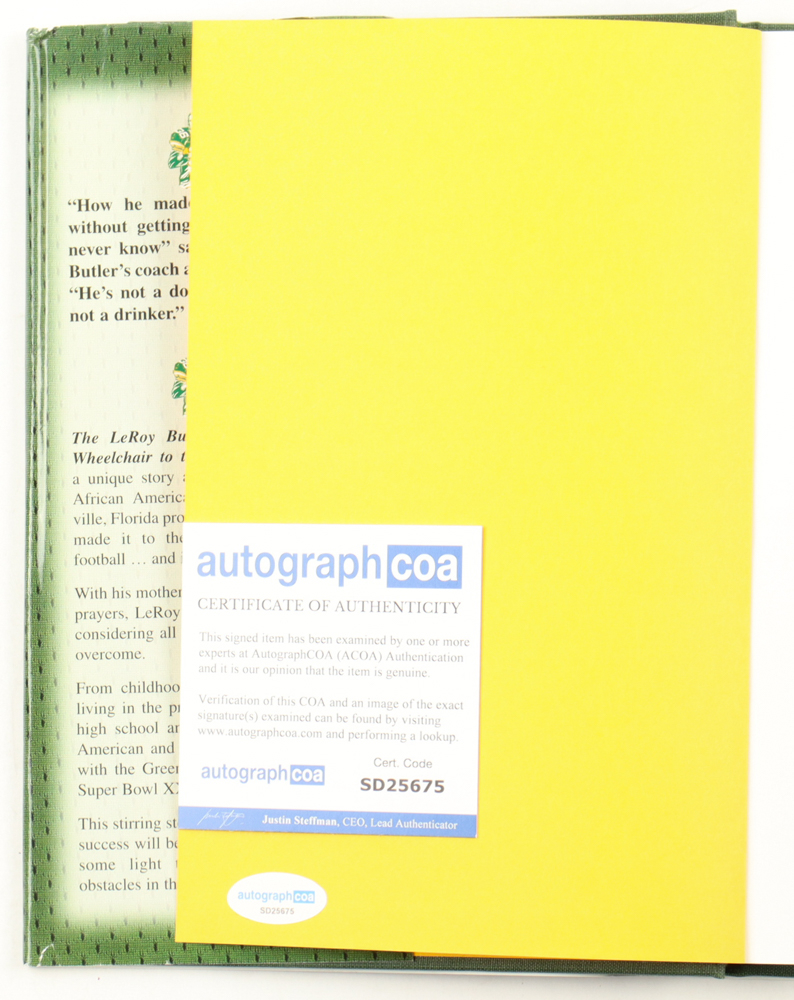 LeRoy Butler Signed "The LeRoy Butler Story" Hardcover Book ...