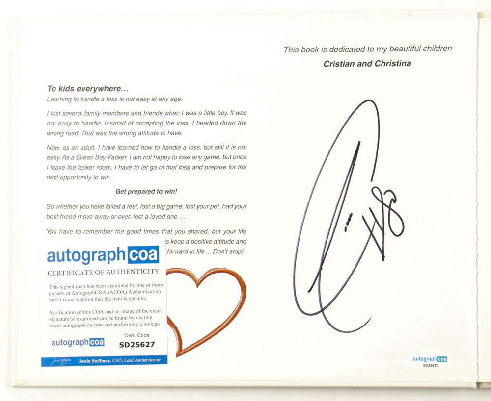 Donald Driver Signed "Quickie Handles a Loss" Hardcover Book ...