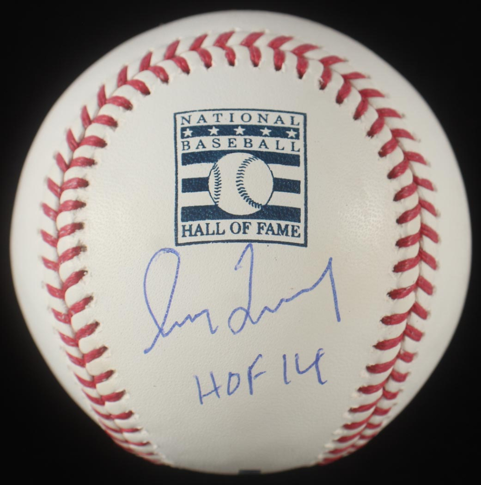 Greg Maddux Signed Hall of Fame Logo OML Baseball Inscribed "HOF 14 ...
