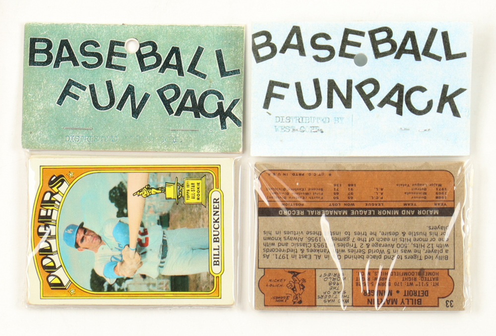 1972 Topps Baseball Cello Fun Pack Vending Box with (20) Packs ...