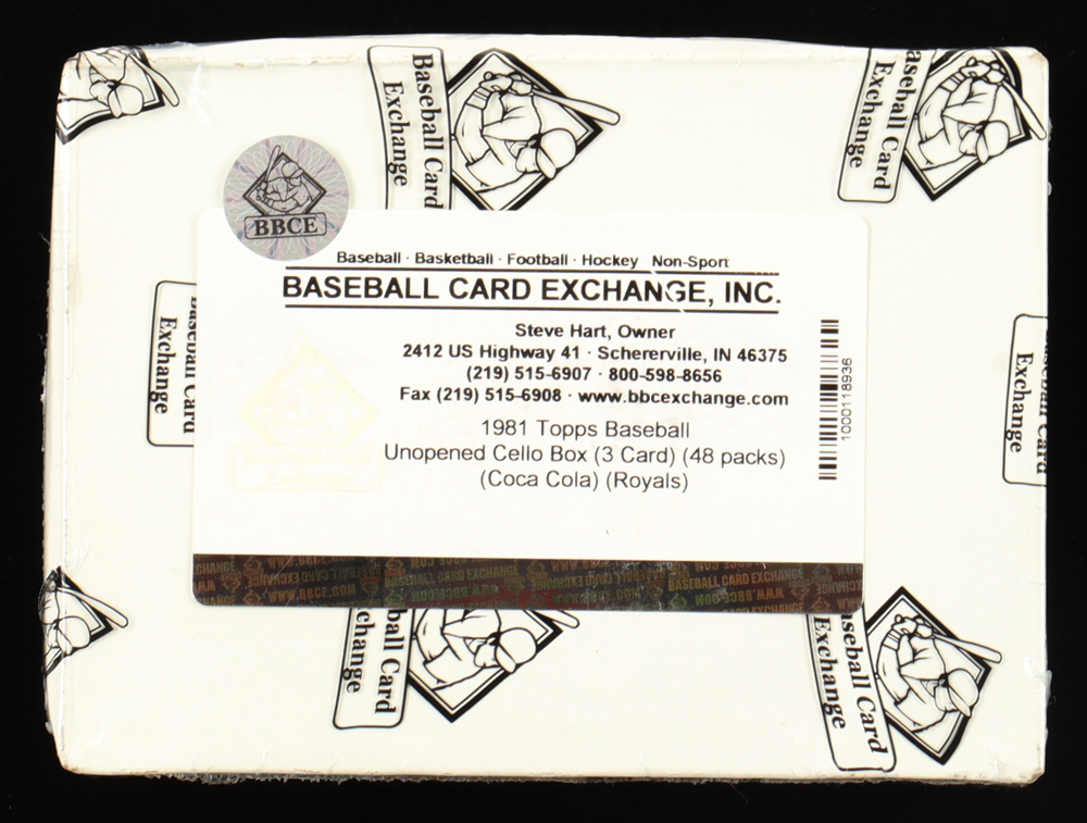 1981 Topps Baseball Unopened Coca Cola Kansas City Royals Cello Box ...