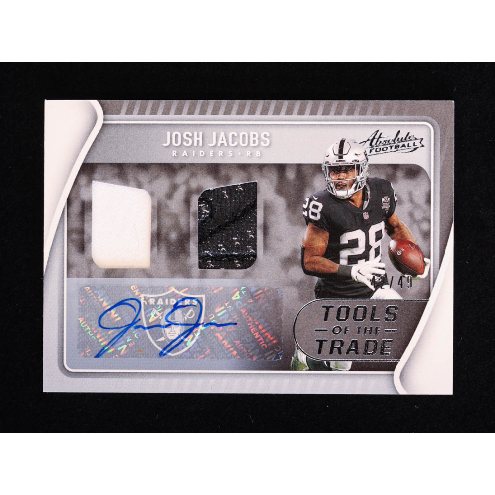 Josh Jacobs 2021 Absolute Tools of the Trade Dual Material Autographs ...