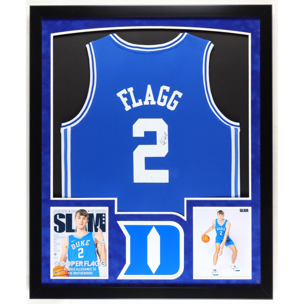 Cooper Flagg Signed Duke Blue Devils Custom Framed Jersey Display (JSA ...
