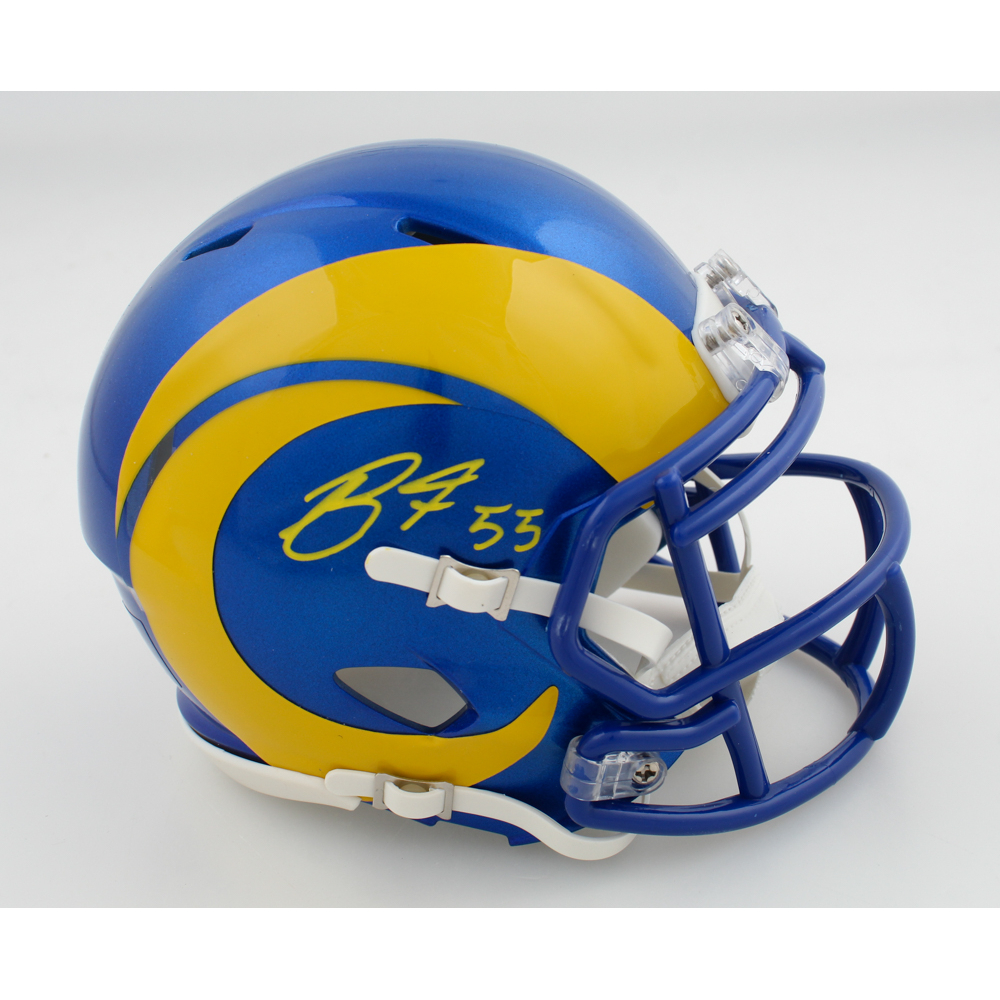 Braden Fiske Signed Rams Speed Mini Helmet (JSA) | Pristine Auction