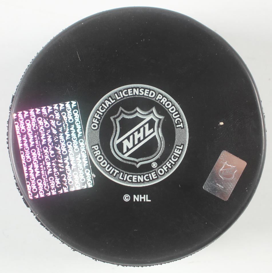 Kelly Buchberger Signed Oilers Logo Hockey Puck Inscribed "2x Stanley ...