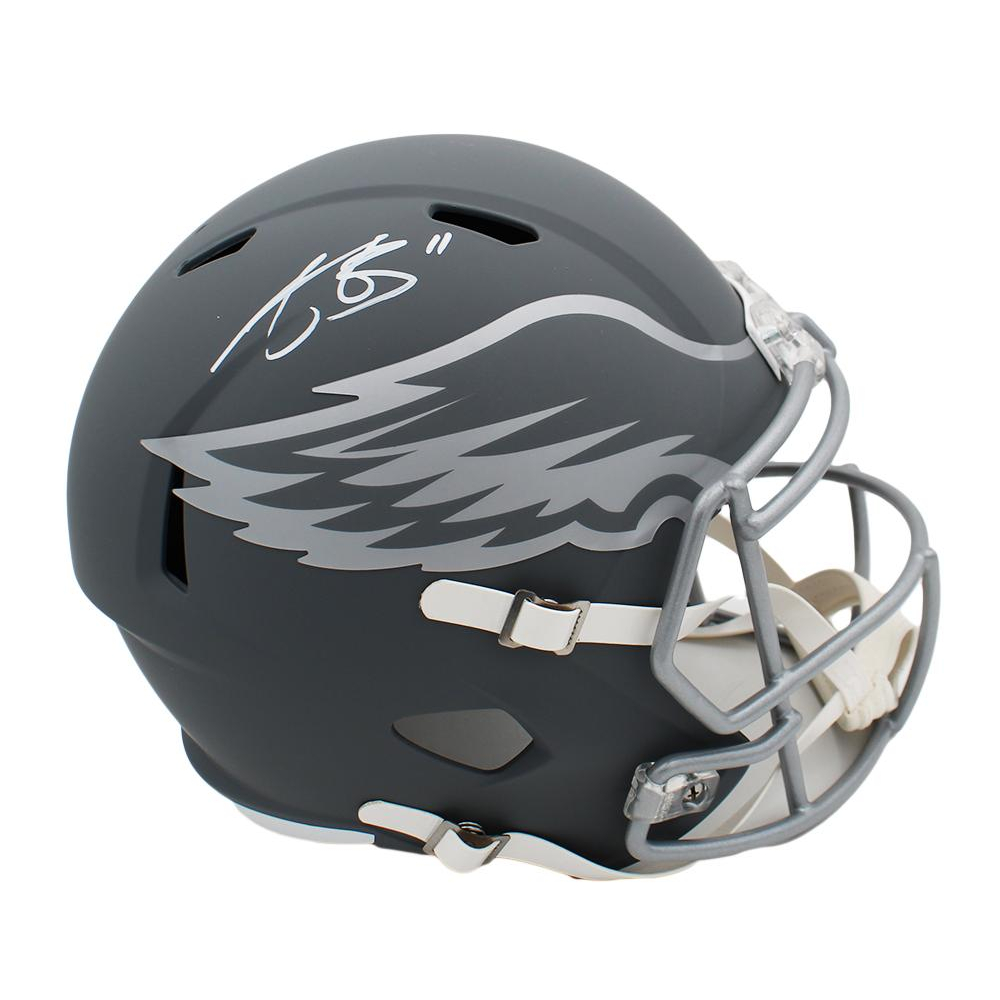 AJ Brown Signed Eagles Full-Size Slate Alternate Speed Helmet (Beckett ...