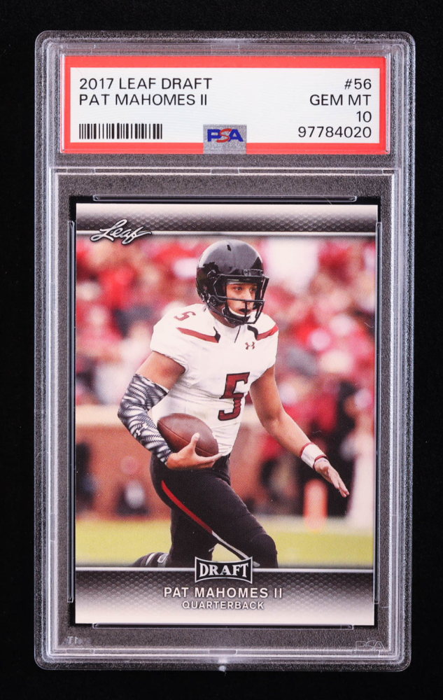 Patrick Mahomes II 2017 Leaf Draft #56 RC (PSA 10) | Pristine Auction