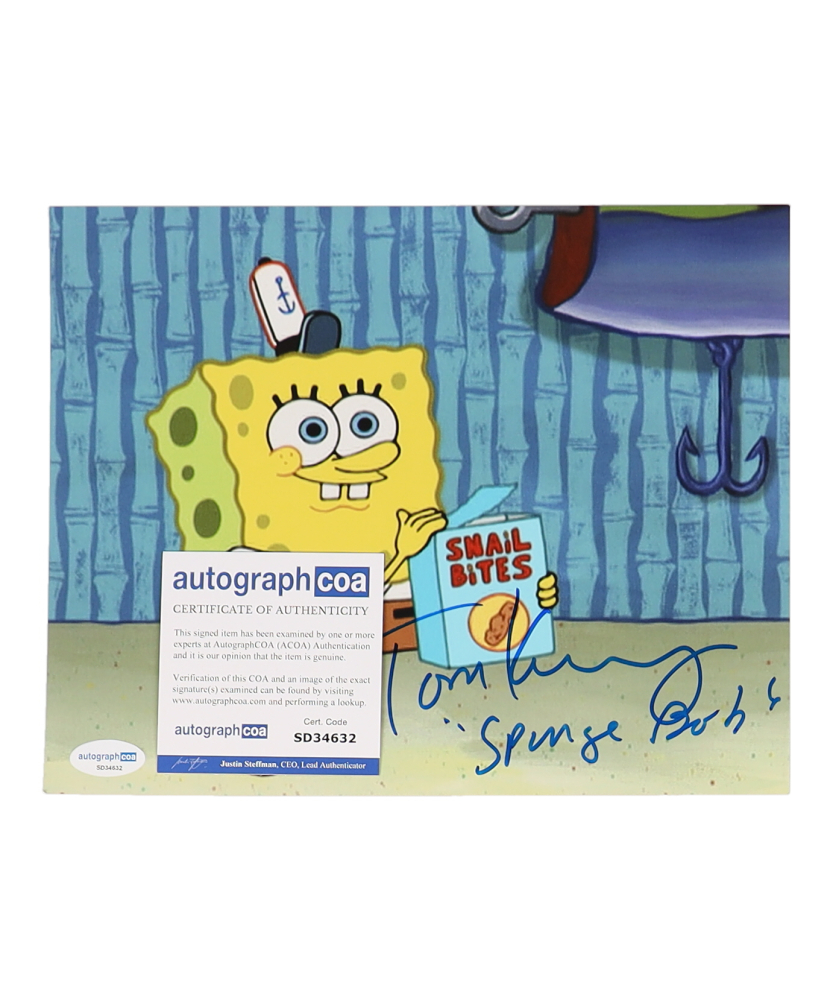 Tom Kenny Signed "Spongebob Squarepants" 8x10 Photo Inscribed ...