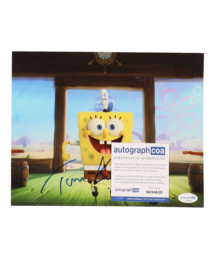 Tom Kenny Signed "Spongebob Squarepants" 8x10 Photo Inscribed ...