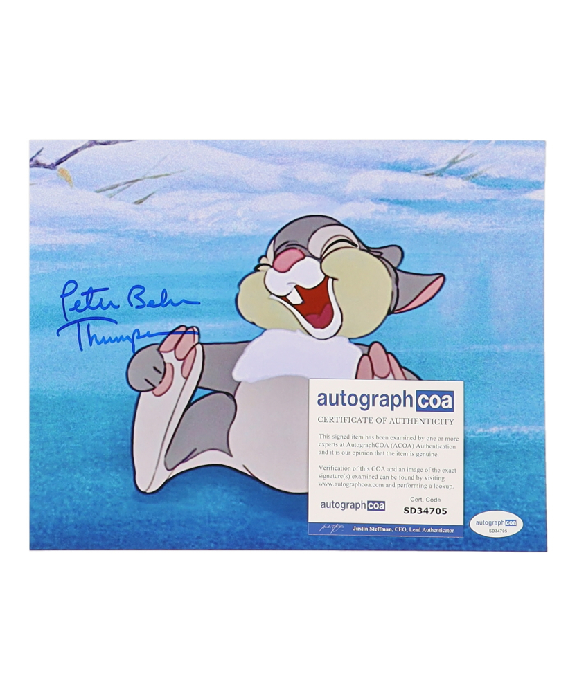 Peter Behn Signed "Bambi" 8x10 Photo Inscribed "Thumper" (AutographCOA ...