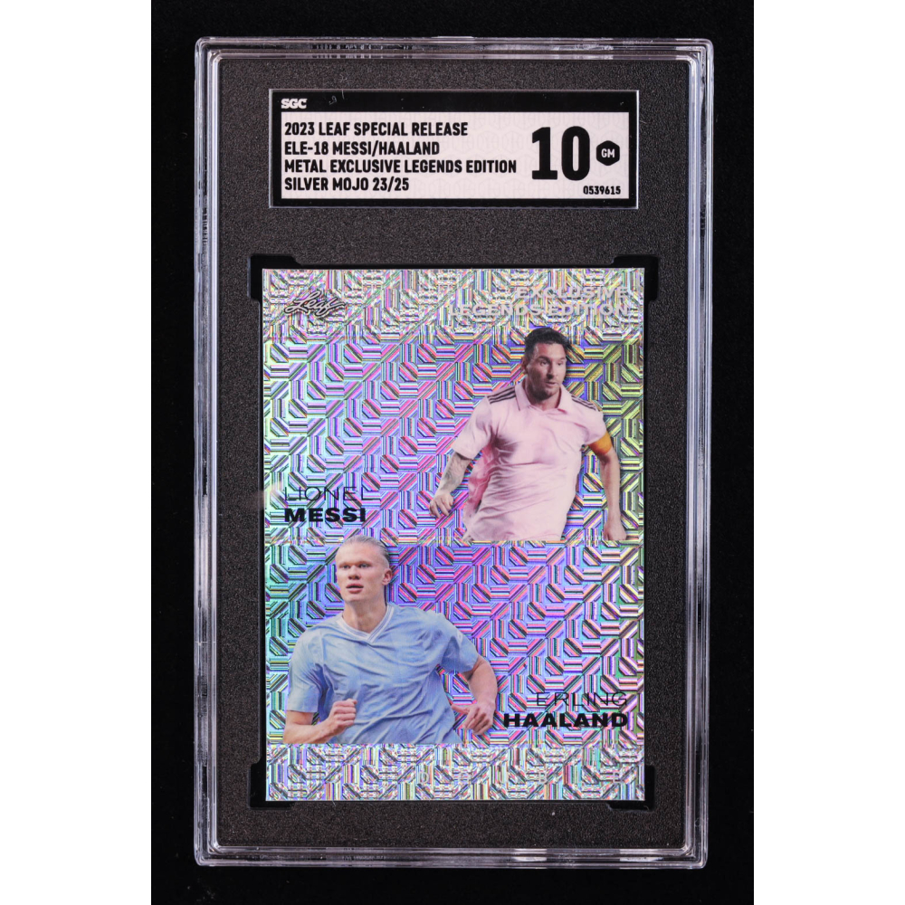 Lionel Messi / Erling Haaland 2023 Leaf Metal Special Release Exclusive ...